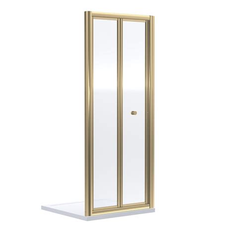 Nuie Rene 900mm Brushed Brass Bifold Shower Door Low Price