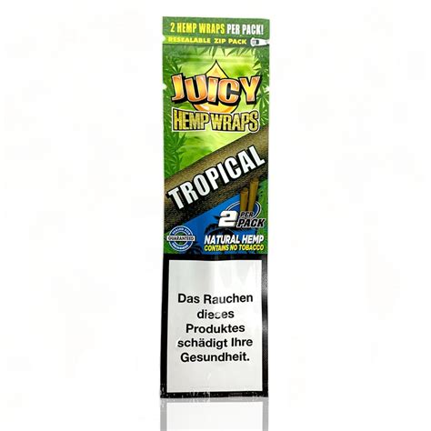 Juicy Jays Hemp Blunt Wraps Tropical 2 Pack Bong Warehouse