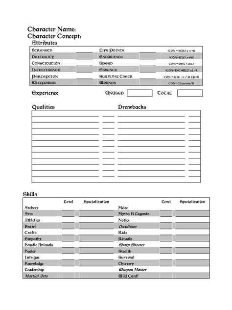 Character Sheet Unisystem Midnight Pdf Role Playing Games Role