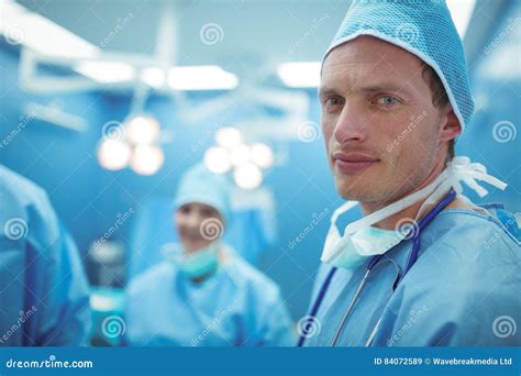 Portrait Of Male Surgeon In Operation Theater Stock Image Image Of Female Operation 84072589