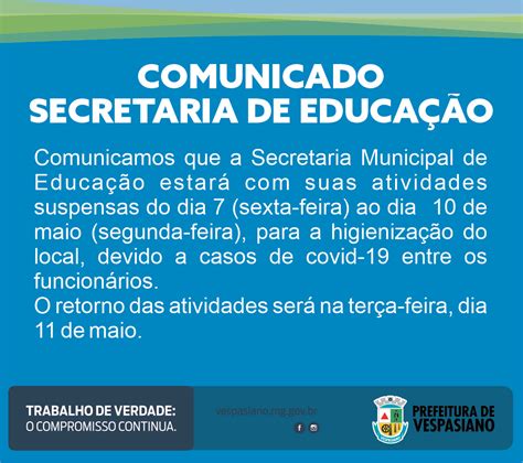 Suspensão De Atividades Prefeitura Municipal De Vespasiano