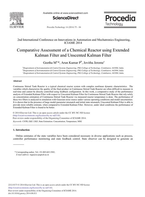 Pdf Comparative Assessment Of A Chemical Reactor Using Extended