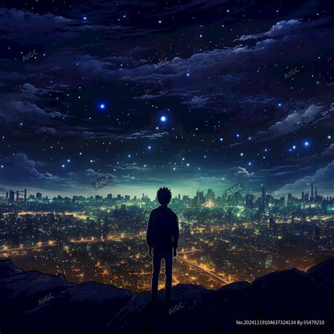 Ai创作图仰望星河的人 孤独背影插画 看星星的人 一个人看风景 孤独感插画 手绘追光的少年 遥望繁星 望着远方一个人 星辰大海女孩背影 陪你去看流星雨 陪你看星星 梦幻夜景插画 手绘追逐梦想的