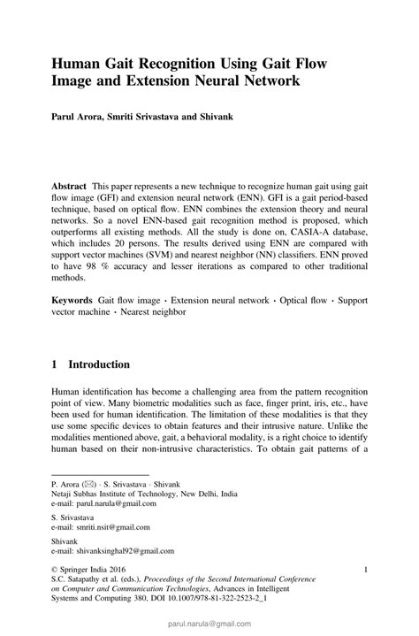 pdf human gait recognition using gait flow image and extension neural