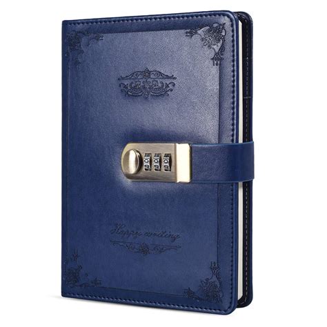 Amazon Com ARRLSDB Digital Password Lock Diary PU Leather Combination Lock Journal