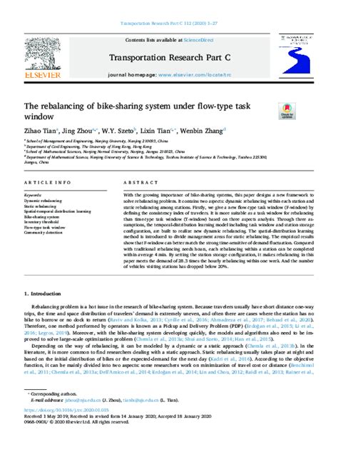 Pdf The Rebalancing Of Bike Sharing System Under Flow Type Task Window