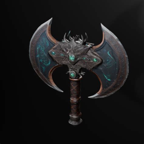 Free Obj File Fantasy Axe 🪓 ・3d Printing Template To Download・cults