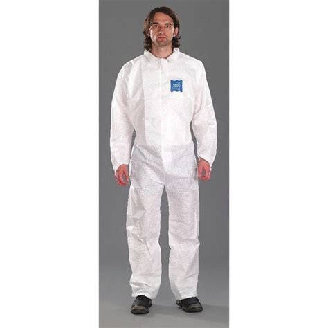 Ansell Collared Disposable Coveralls 2xl 25 Pk White Sms Zipper