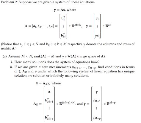 Solved Problem 2 Suppose We Are Given A System Of Linear