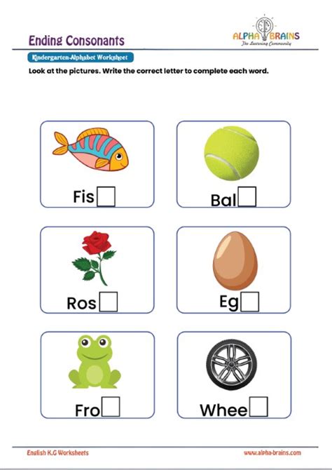 Write Ending Consonants Alpha Brains