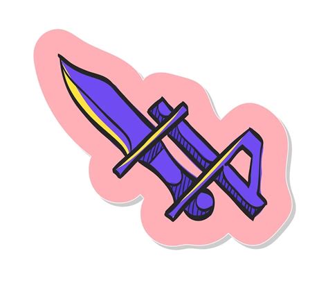Icono De Cuchillo De Bayoneta Dibujado A Mano En La Ilustración De