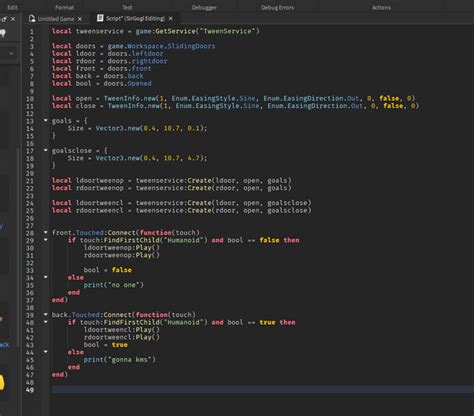 Automatic Door Script Rrobloxgamedev