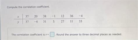 Solved Compute The Correlation Coefficient The Correlation Chegg