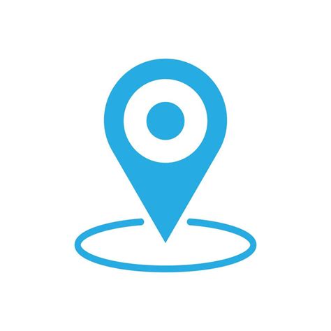 Eps10 Blue Vector Location Map Icon Isolated On White Background Pinpoint Symbol In A Simple