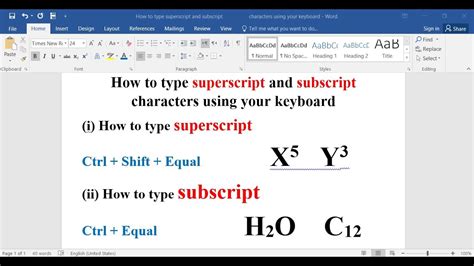 How To Type Subscript And Superscript Best Method Youtube
