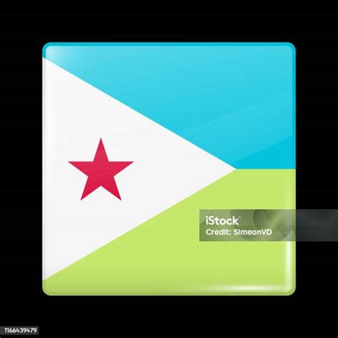 지부티의 국기 광택 아이콘 사각형 모양입니다 벡터 버튼 국기에 대한 스톡 벡터 아트 및 기타 이미지 국기 기 낮 Istock