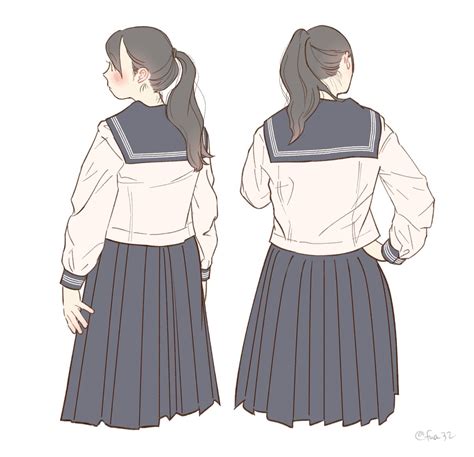 ふあ On Twitter ポニーテールとセーラー服の後ろ姿