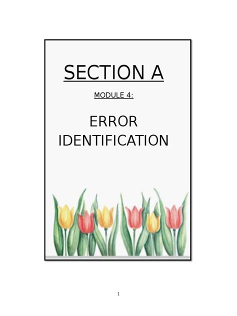 English Module Section A Error Identification Pdf Adverb Verb