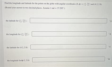 [solved] Find The Longitude And Latitude For The Points On