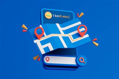 Premium Photo 3d Render Of Digital Map Navigation Or Gps App On