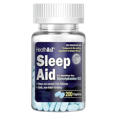 Healtha2z Sleep Aid 200 Caplets Diphenhydramine Hcl 25mg Regular