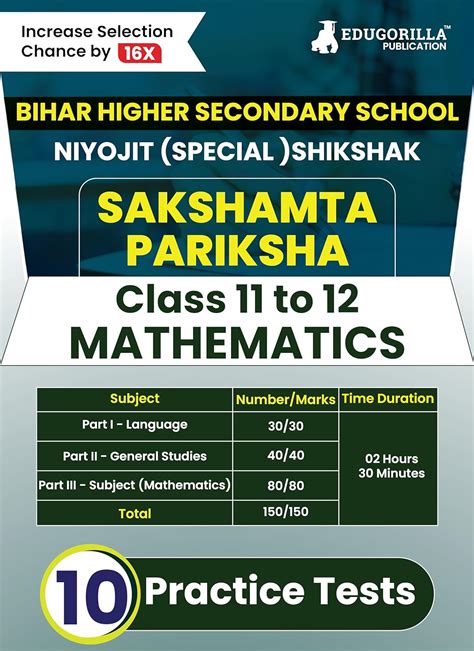 Bihar Sakshamta Pariksha Mathematics 2024 Higher Secondary School Class 11 12 Niyojit