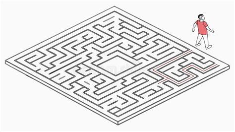 Isometric Maze Puzzle Challenge Illustration Vector Design Generative Ai Stock Vector