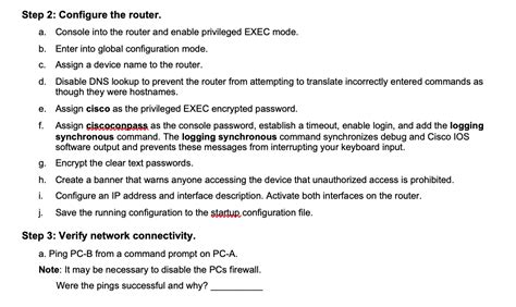 Solved Basic Router Settings With IOS CLI Lab Configu