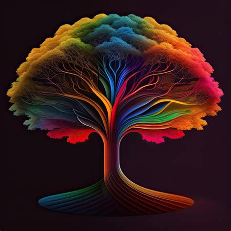 Premium Ai Image Abstract Color Tree
