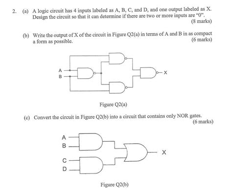 solved a a logic circuit has 4 inputs labeled as a b c