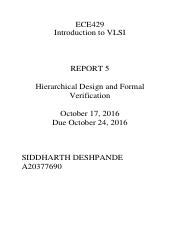 VLSI Lab 5 Report ECE429 Introduction To VLSI REPORT 5 Hierarchical Design And Formal