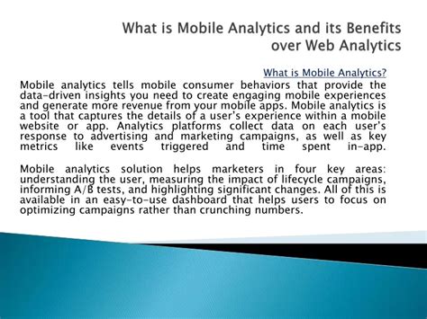 PPT What Is Mobile Analytics And Its Benefits Over Web Analytics PowerPoint Presentation ID