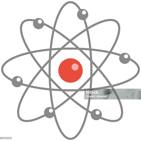 Atoom Molecuul Pictogram Flat Cartoon Stijl Geïsoleerd Op Een Witte