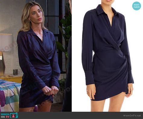 Wornontv Sloans Navy Wrap Mini Dress On Days Of Our Lives Jessica Serfaty Clothes And
