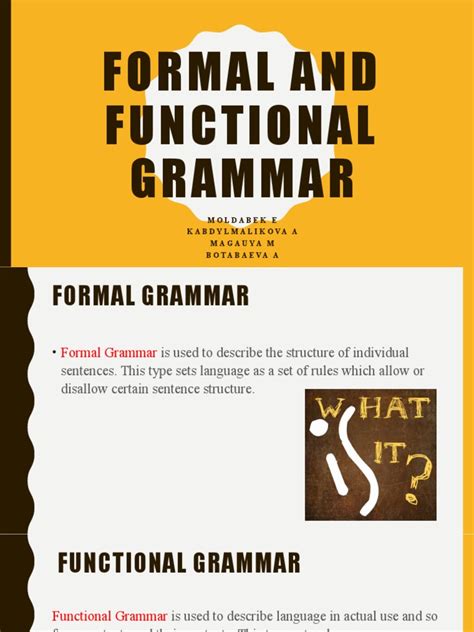 Formal Vs Functional Grammar Guide Pdf Grammar Linguistics