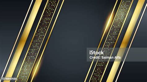 모던 한 럭셔리 컨셉의 블랙과 반짝이는 골드 추상적 배경 0명에 대한 스톡 벡터 아트 및 기타 이미지 0명 3차원 형태 개념 Istock