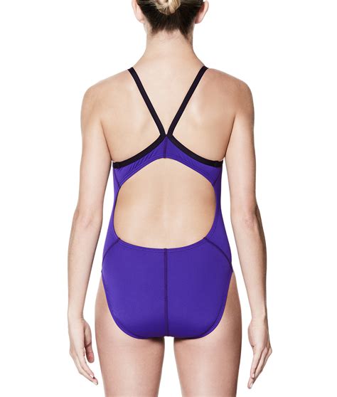 Nike Swim Nylon Solid Racerback One Piece Swimsuit Court Purple