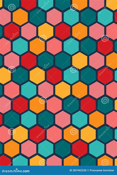 Color Ful Hexagonal Or Honey Comb Geometric Abstract Backgrounds Are Used For Making Backdrop