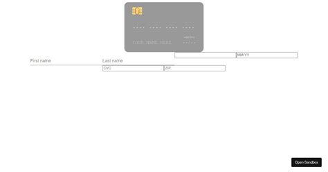 React Credit Cards Examples Codesandbox