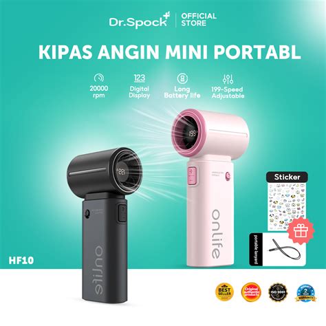 Jual Dr Spock High Speed Portable Handheld Fan 4000mah Mini Kipas