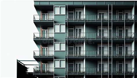 Apartment Building Balconies Isolated House Balcony Background