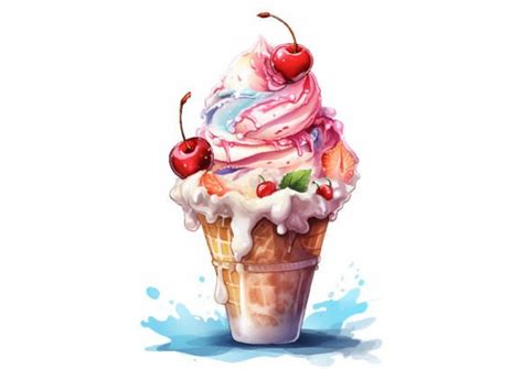 Delightful Ice Cream Sundae Clipart Graphic By Ane · Creative Fabrica