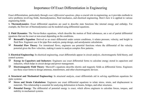 Exact Differential Equations Theory History And Real Life