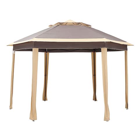 Gdy 13 Feet X 13 Feet Hexagon Brown Pop Up Canopy In The Canopies