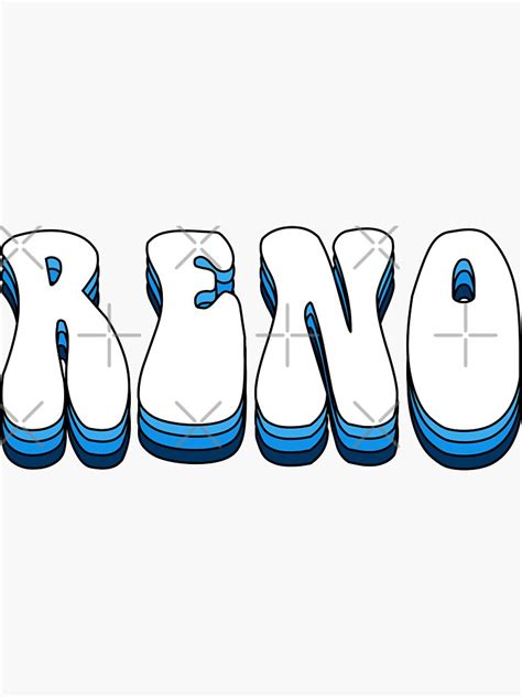 Groovy Reno Sticker For Sale By Smstickersx Redbubble