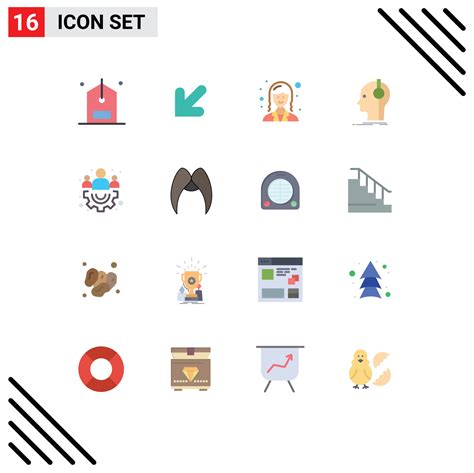 Stock Vector Icon Pack Of 16 Line Signs And Symbols For Group Producer