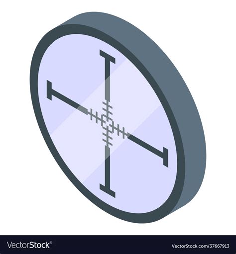 Gun Scope Sight Icon Isometric Style Royalty Free Vector