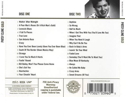 Used 2cd Patsy Cline Gold Encore Records Ltd