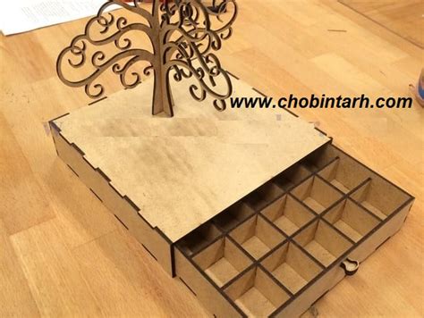 طرح اتوکد برش لیزری جعبه جواهرات با پسوند Dxf چوبین طرح فروش طرح