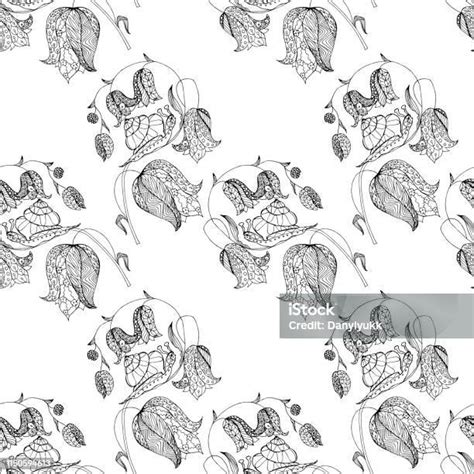 도라지 달팽이 흑백 낙서 완벽 한 패턴입니다 디자인 요소 스톡 벡터 일러스트 0명에 대한 스톡 벡터 아트 및 기타 이미지 0명 낙서 드로잉 달팽이 Istock